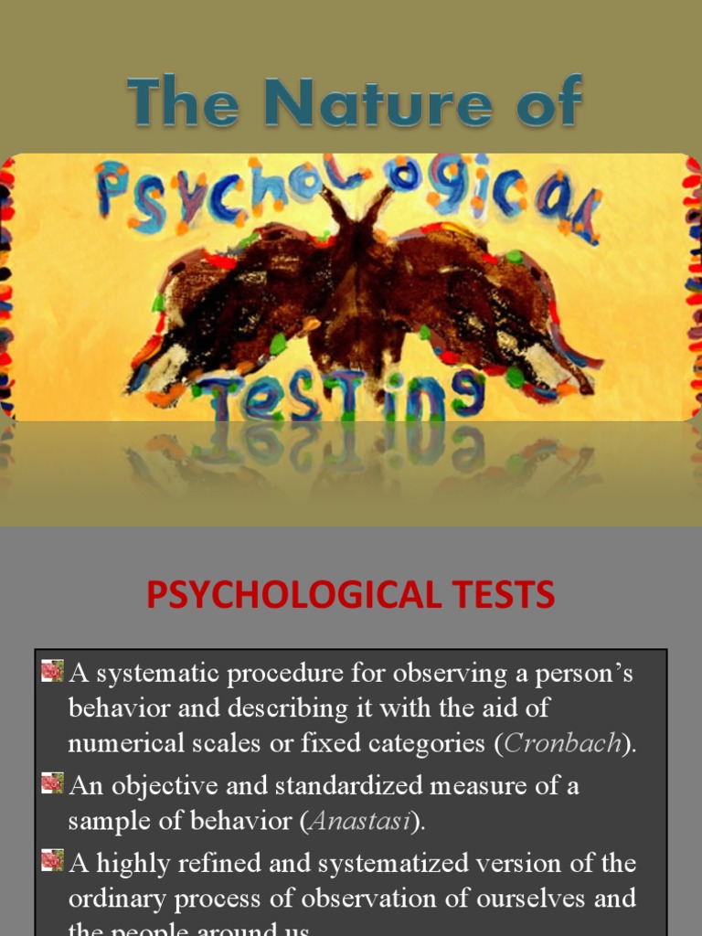 The Nature of Psychological Tests | PDF | Psychological Testing | Test ...