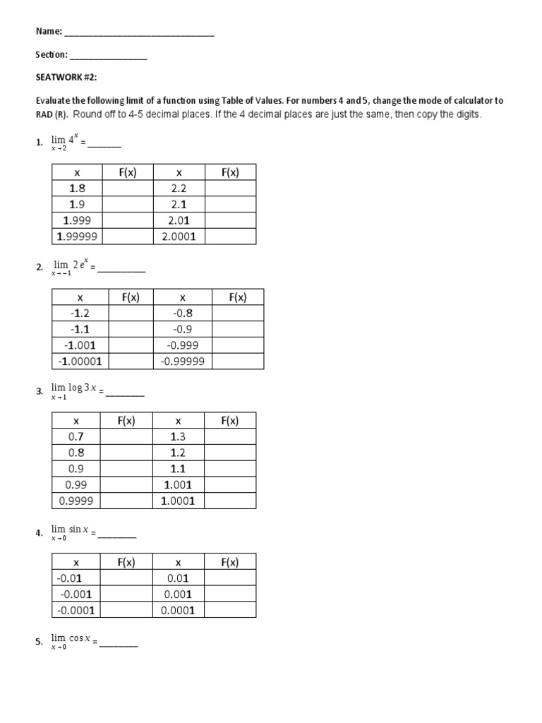 LIMIT OF EXPO - LOG .TRIGO - 5a05784080f95 | PDF | Teaching Methods & Materials