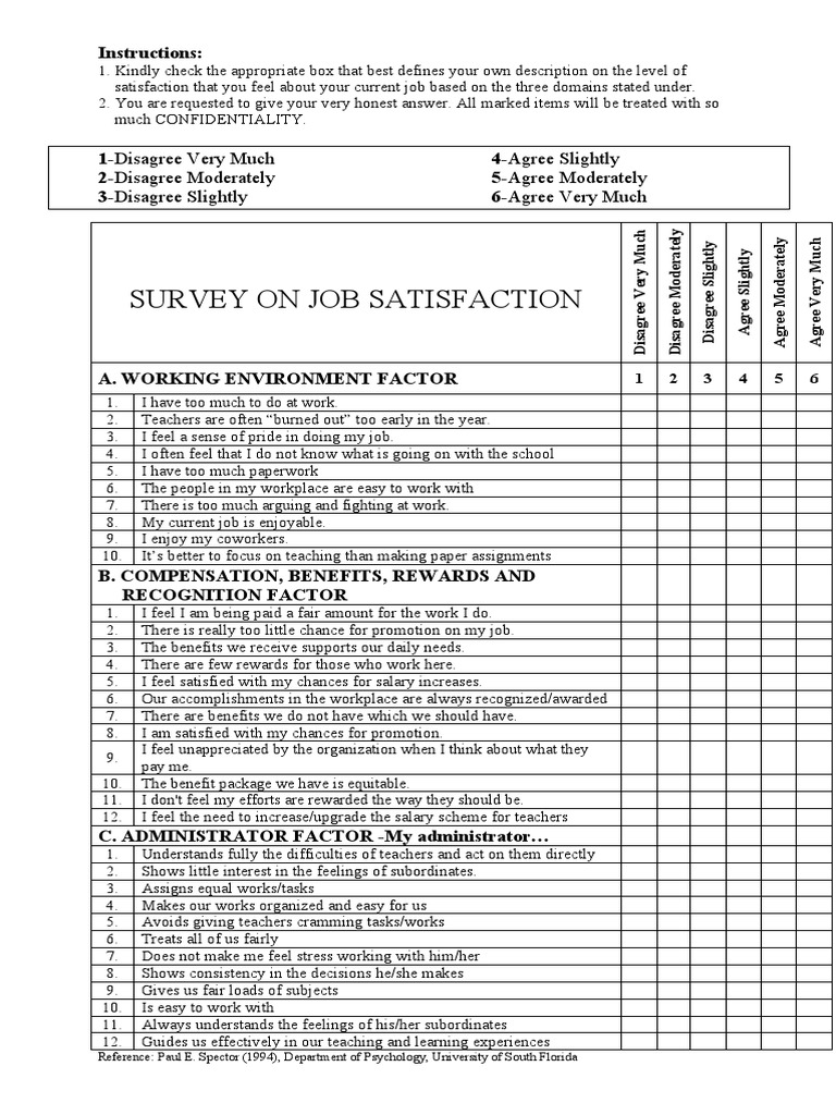 Survey Questionnaire For HRM | PDF | Job Satisfaction | Behavioural ...