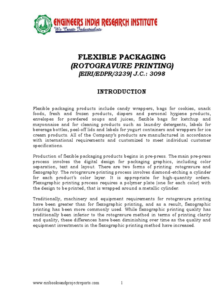 Flexible Packaging Process Overview | PDF | Packaging And Labeling ...