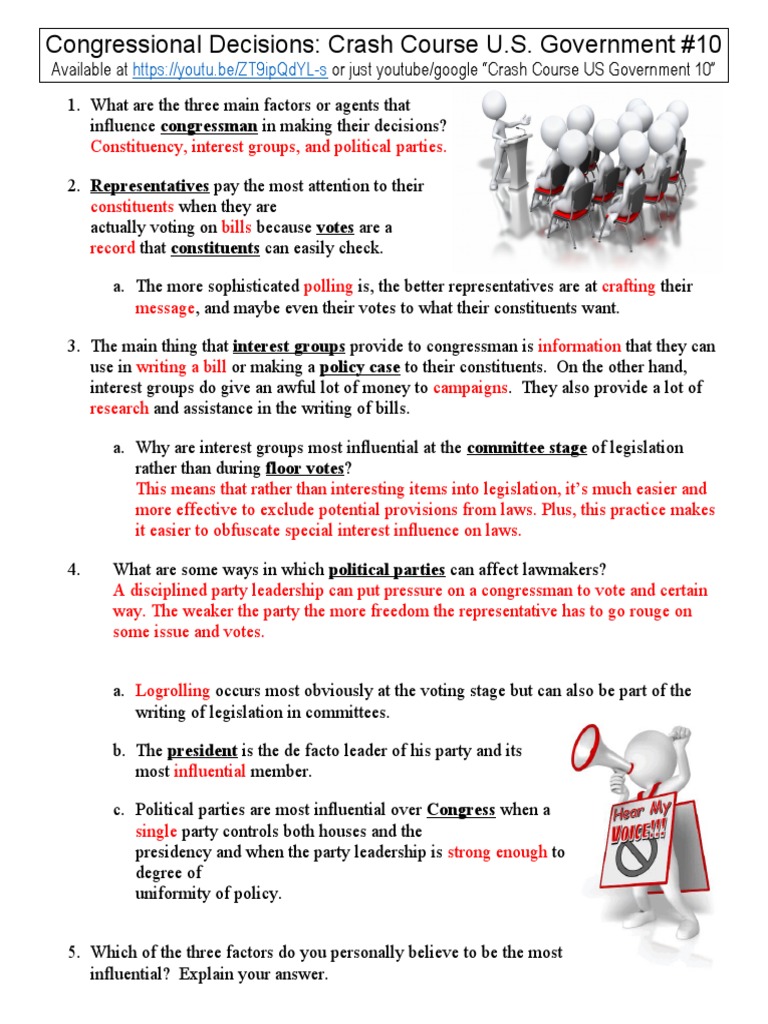 Crash Course U.S. Government and Politics 10 Congressional Decisions ...
