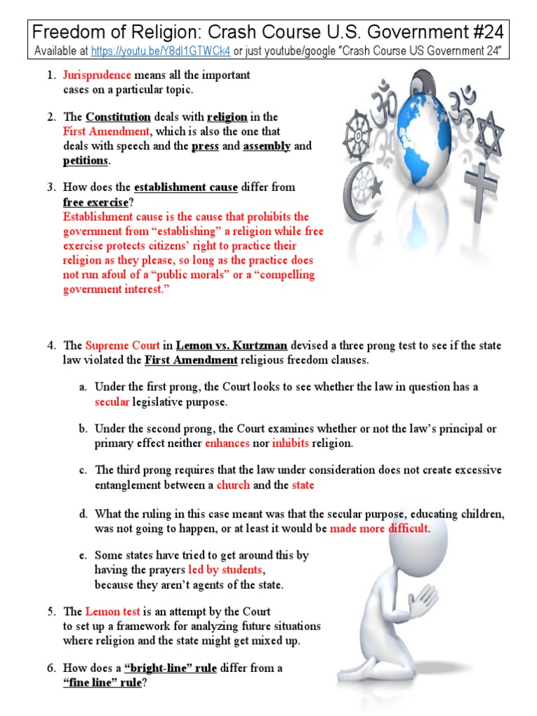 Crash Course U.S. Government and Politics 24 Freedom of Religion | PDF
