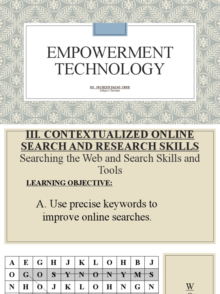 Contextualized Online Search and Research Skills | PDF | Web Search Engine | Search Engine ...