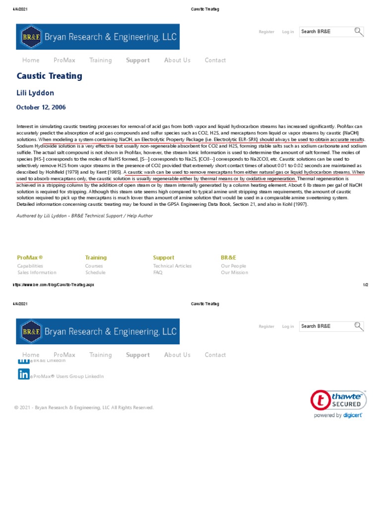 Caustic Treating: Lili Lyddon | PDF | Sodium Hydroxide | Sulfuric Acid