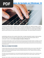 Atajos de Teclado para Windows 10 | PDF | Ventana (informática) | La interacción persona-ordenador