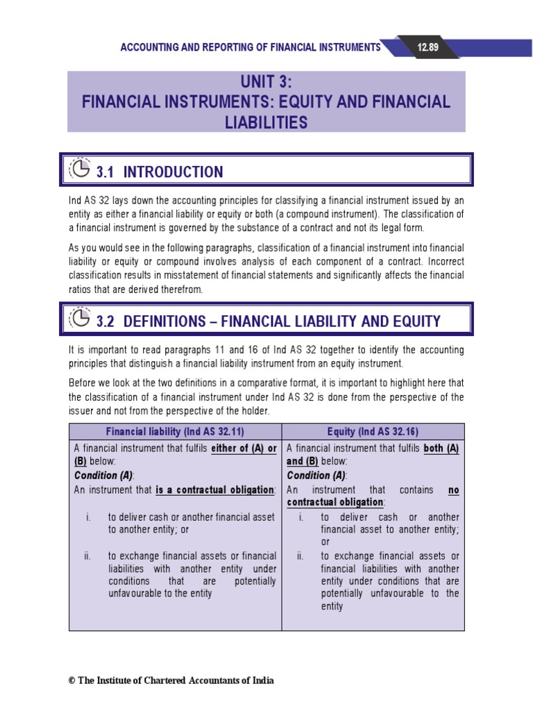Unit 3: Financial Instruments: Equity and Financial Liabilities | PDF ...