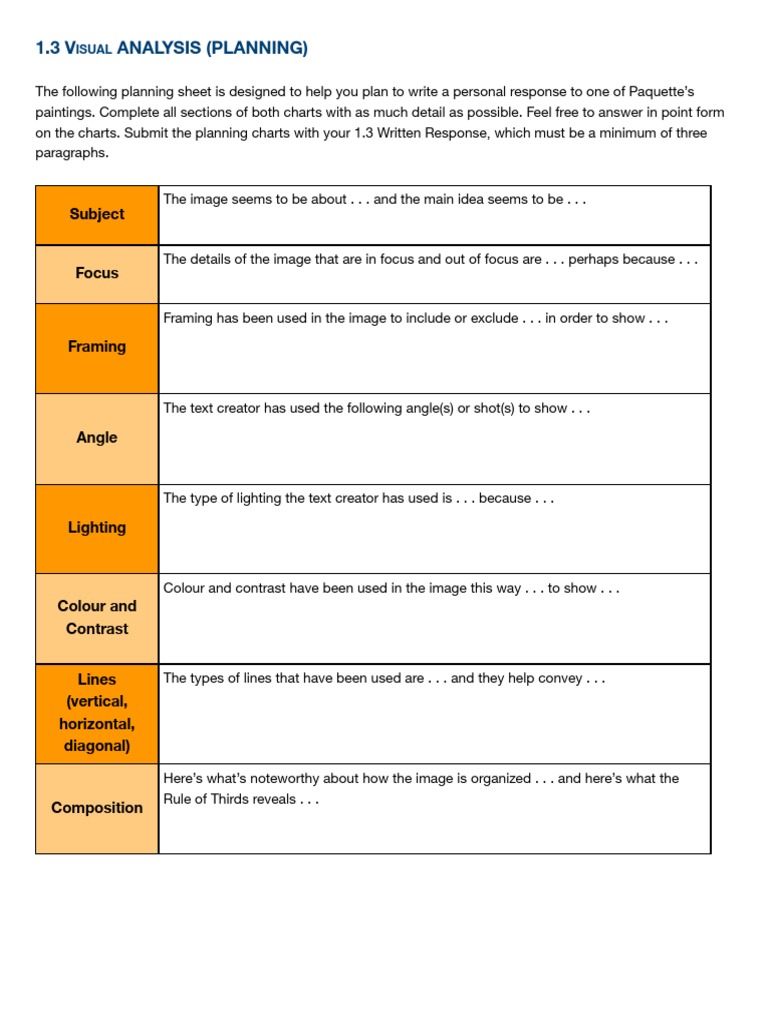 1.3 Visual Analysis Planning RVDK | PDF | Composition (Visual Arts)