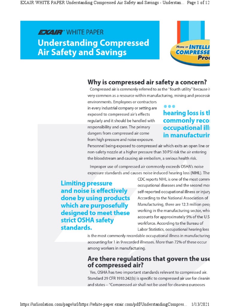 Compressed Air Safety Insights | PDF