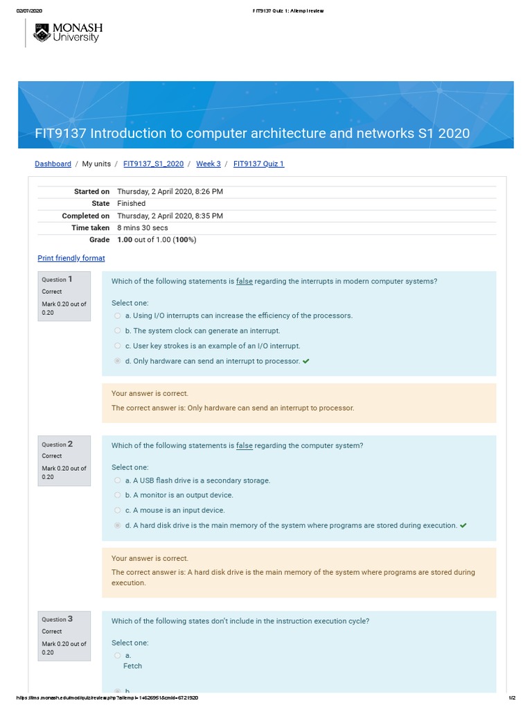 FIT9137 All Quizes | PDF | Instant Messaging | Computer Network