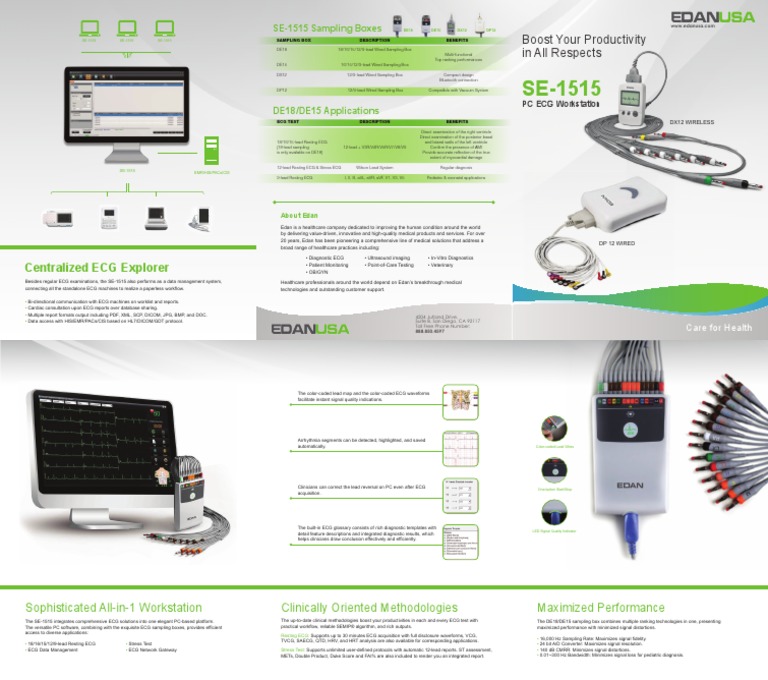 SE 1515 PC Based ECG Machine Brochure | PDF | Electrocardiography ...