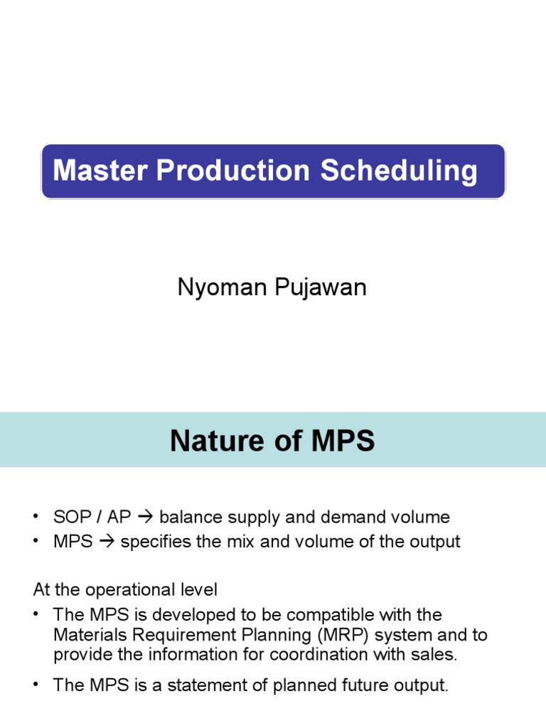 Master Production Schedule Overview | PDF | Business Process ...