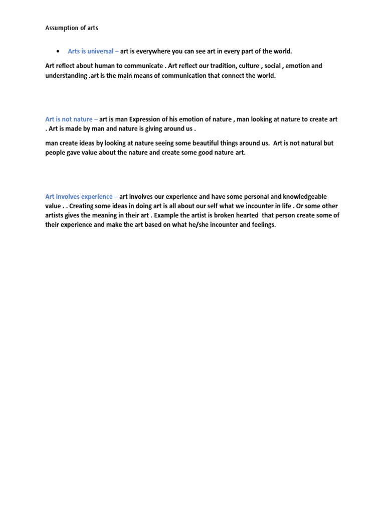 Arts Is Universal | PDF