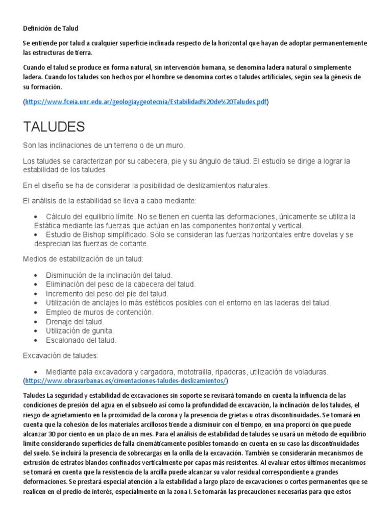 Definición de Talud | PDF | Naturaleza | Science