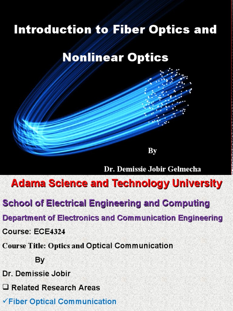 Chapter 1 Principles of Fiber Optics and Characteristics | PDF ...