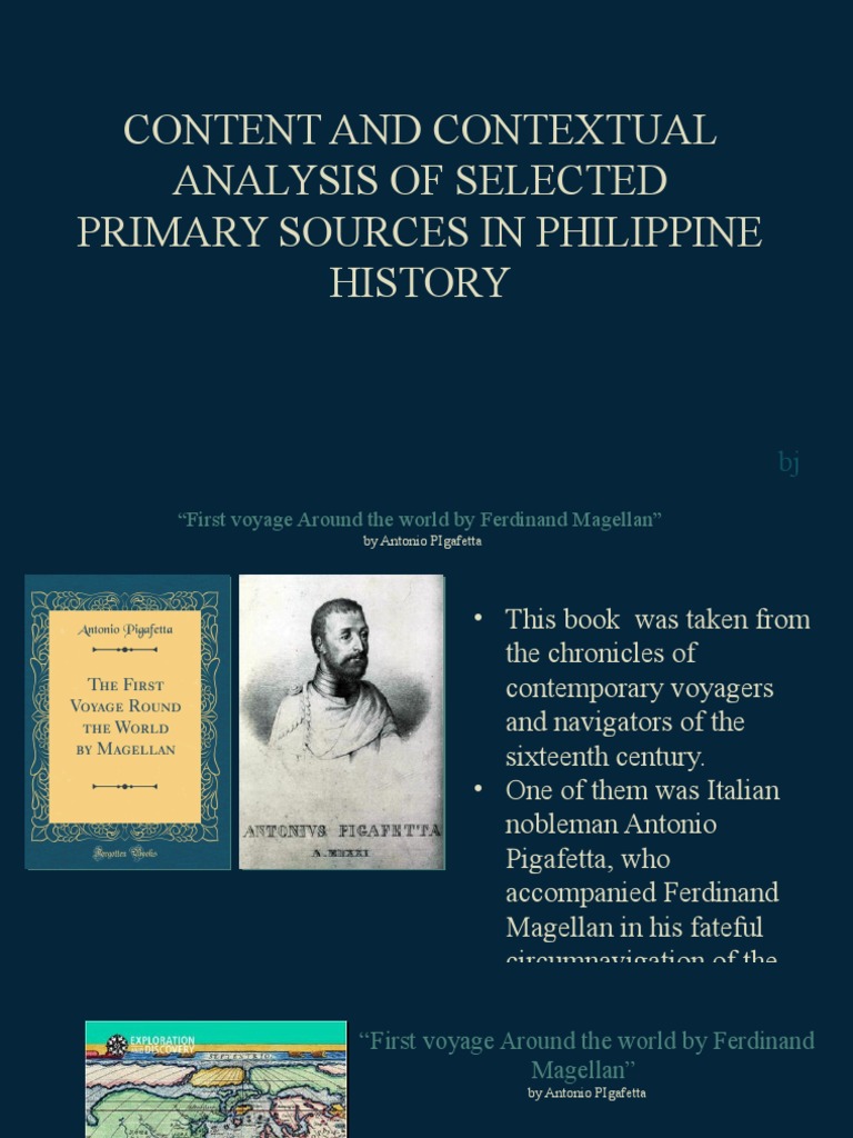 Content and Contextual Analysis of Selected Primary Sources in ...