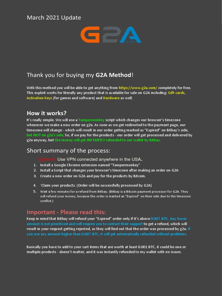 Unlimited Gift Card Method March Update G2A | PDF