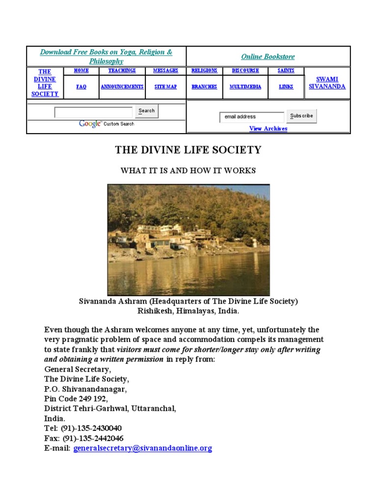 The Divine Life Society: Download Free Books On Yoga, Religion ...