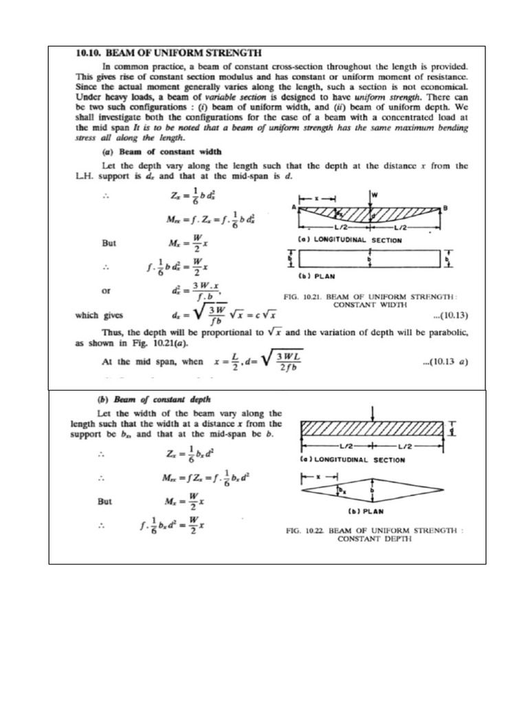 Beam of Uniform Strength | PDF