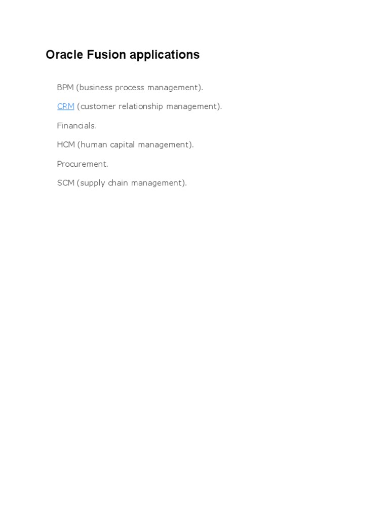 Overview of Oracle Fusion Applications | PDF