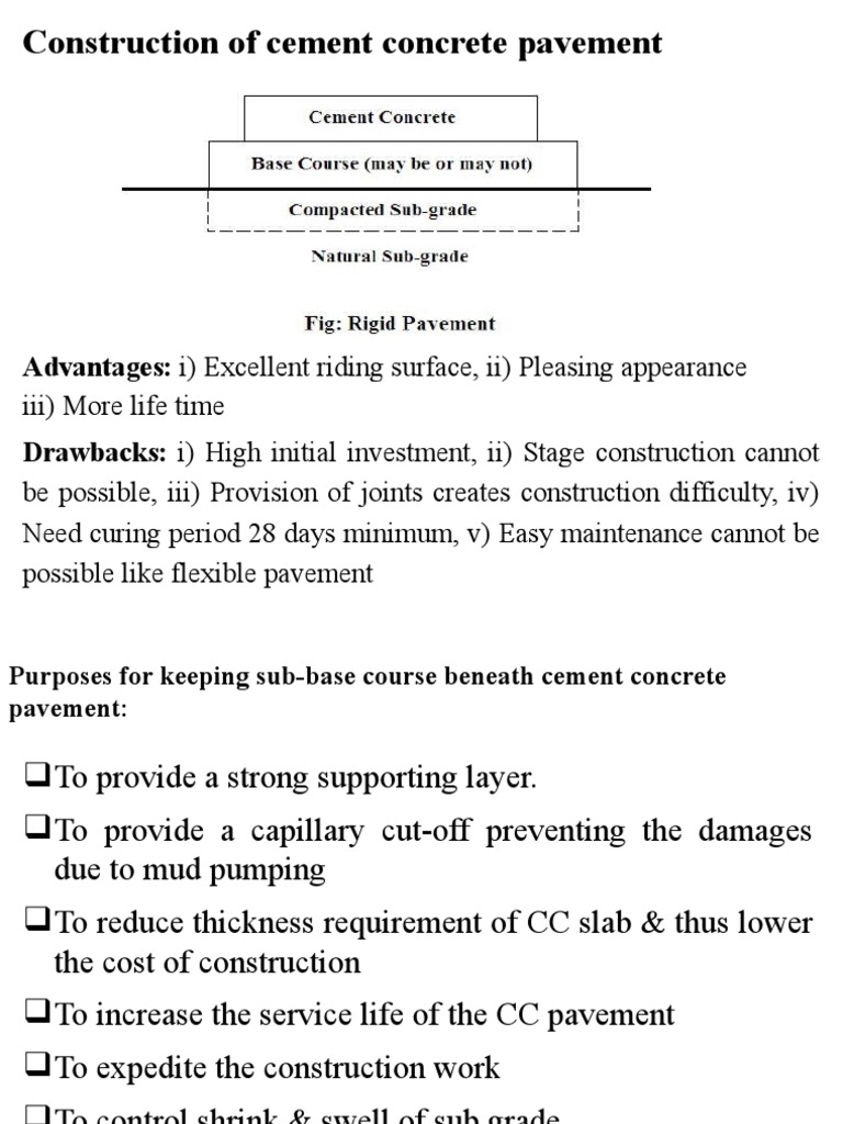 Construction of Cement Concrete Pavement | PDF | Road Surface | Concrete