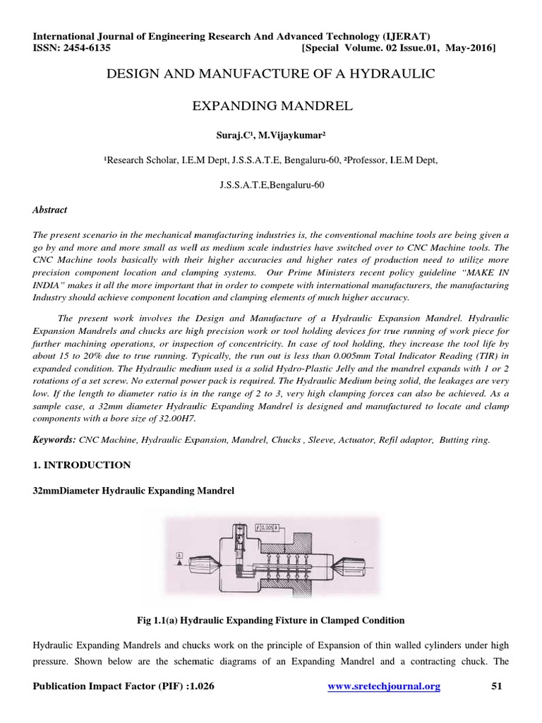 Design of Hydraulic Expanding Mandrel | PDF | Grinding (Abrasive ...