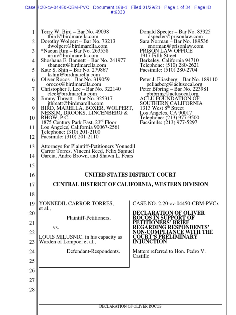 Lompoc FCC Class Action Unlabeled Document 0000005 | PDF | Prisoner | Federal Bureau Of Prisons