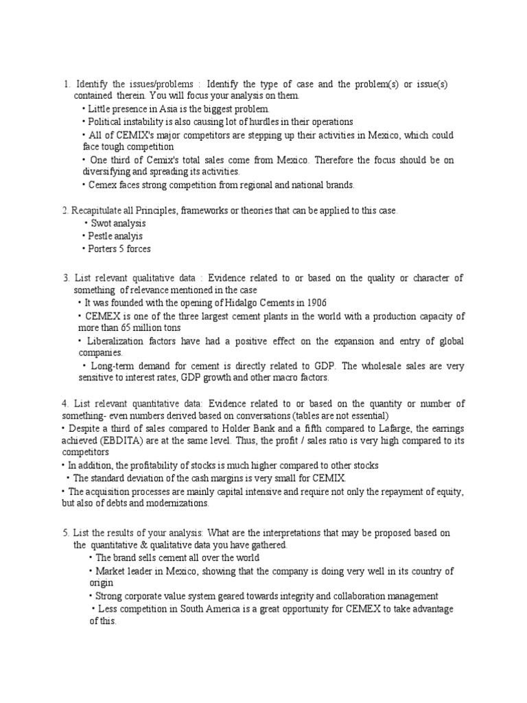 CEMEX Case Study | PDF | Competition | Economies