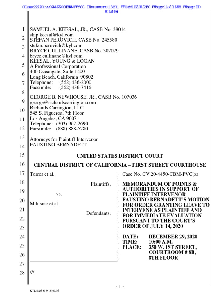 Lompoc FCC Class Action Faustino Bernadett | PDF | Prostate Cancer ...