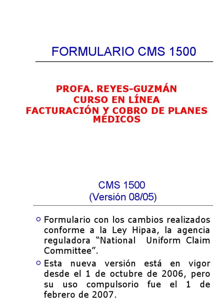 Formulario CMS 1500 | PDF