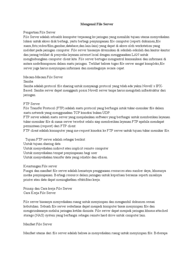Mengenal File Server | PDF