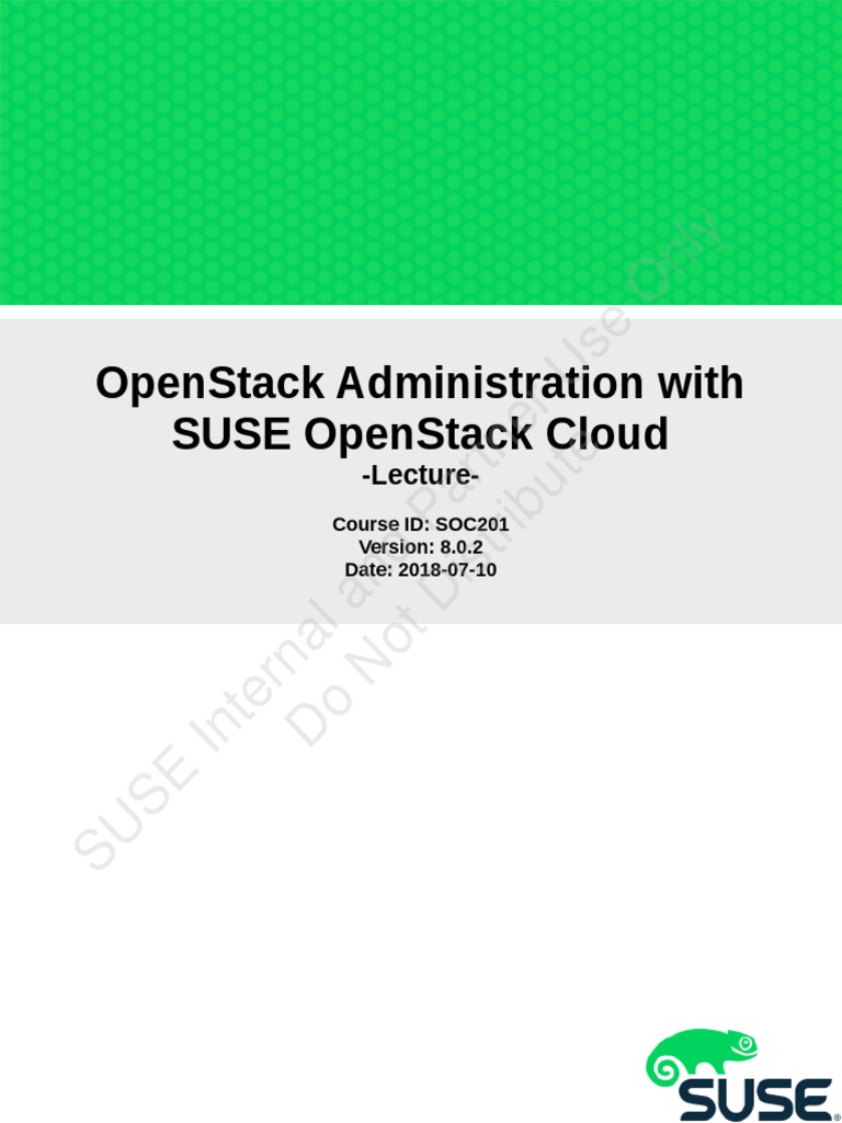 SOC201-OpenStack Administration With SUSE OpenStack Cloud - LMS | PDF | Open Stack | Virtual Machine