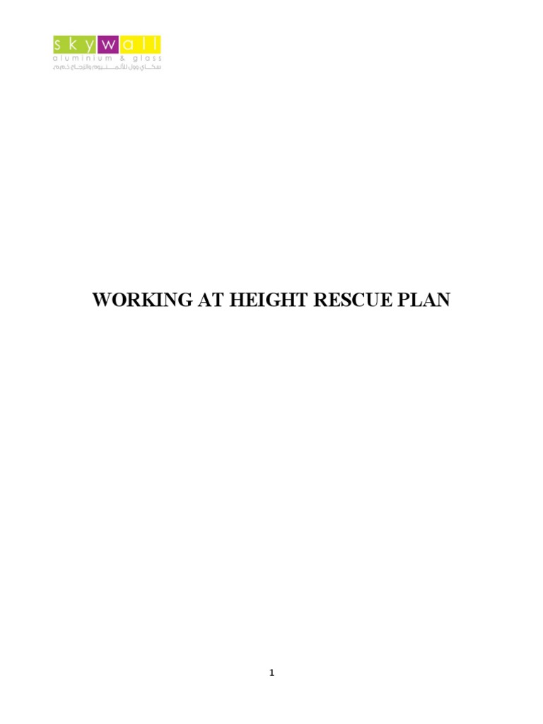 Rescue Plan Working at Height | PDF | Circulatory System | Vein