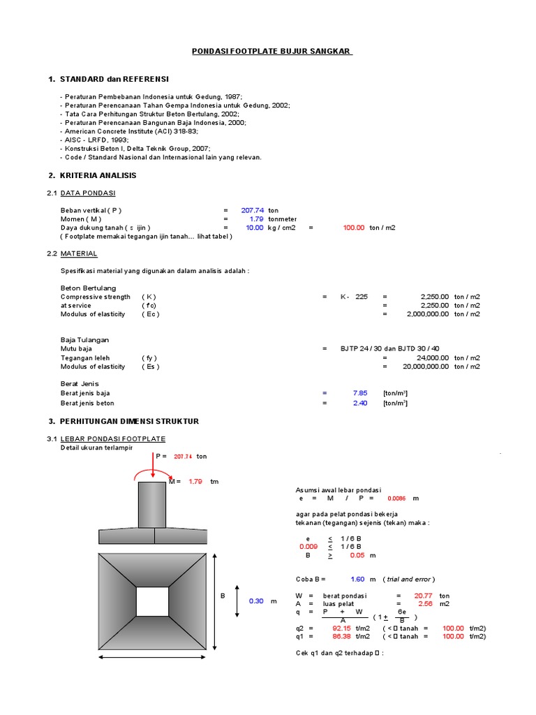 Pondasi Footplate FP3 | PDF