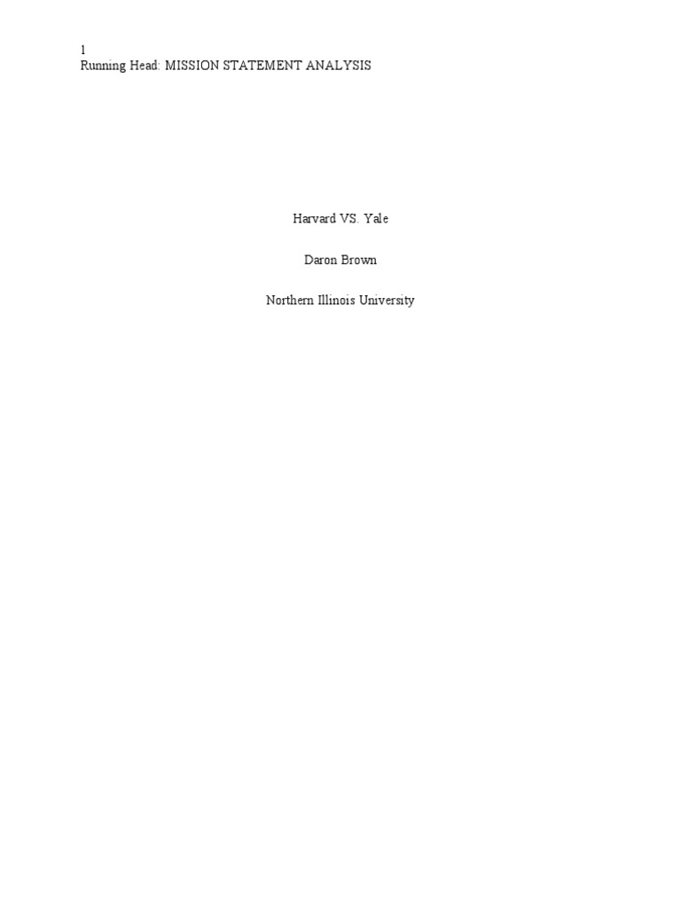 Mission Statement 1 | PDF | Harvard University | Yale University