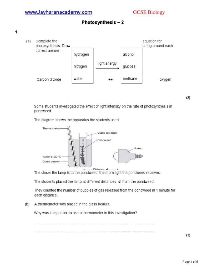 GCSE Biology: Photosynthesis - 2 | PDF | Photosynthesis | Greenhouse