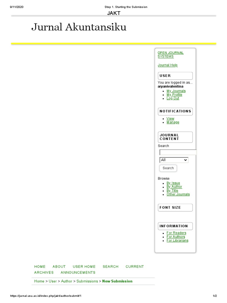 Step 1 Starting The Submission Pdf World Wide Web Internet Web