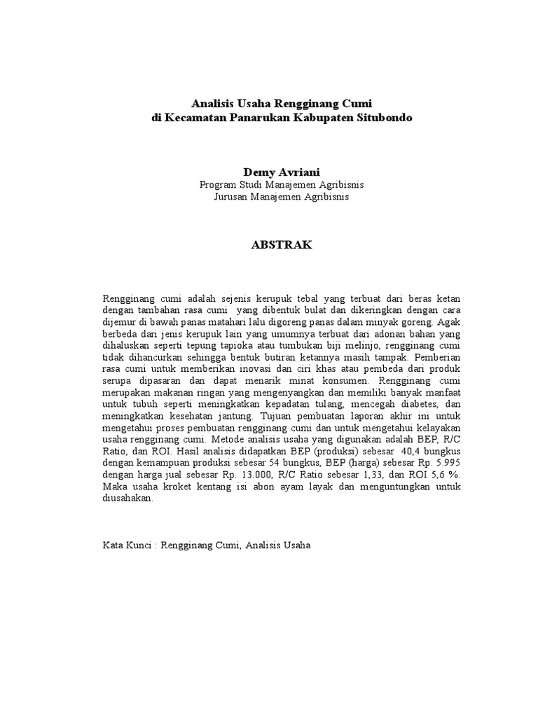 Demy Avriani - TA (Abstrak-Lampiran) | PDF | Karier & Perkembangan