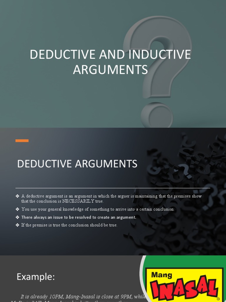 Deductive and Inductive Arguments | PDF | Deductive Reasoning | Argument