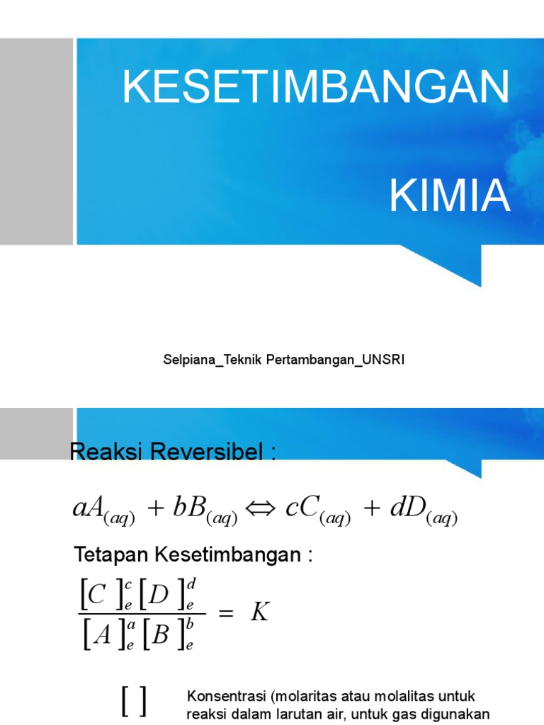 Kesetimbangan Kimia | PDF