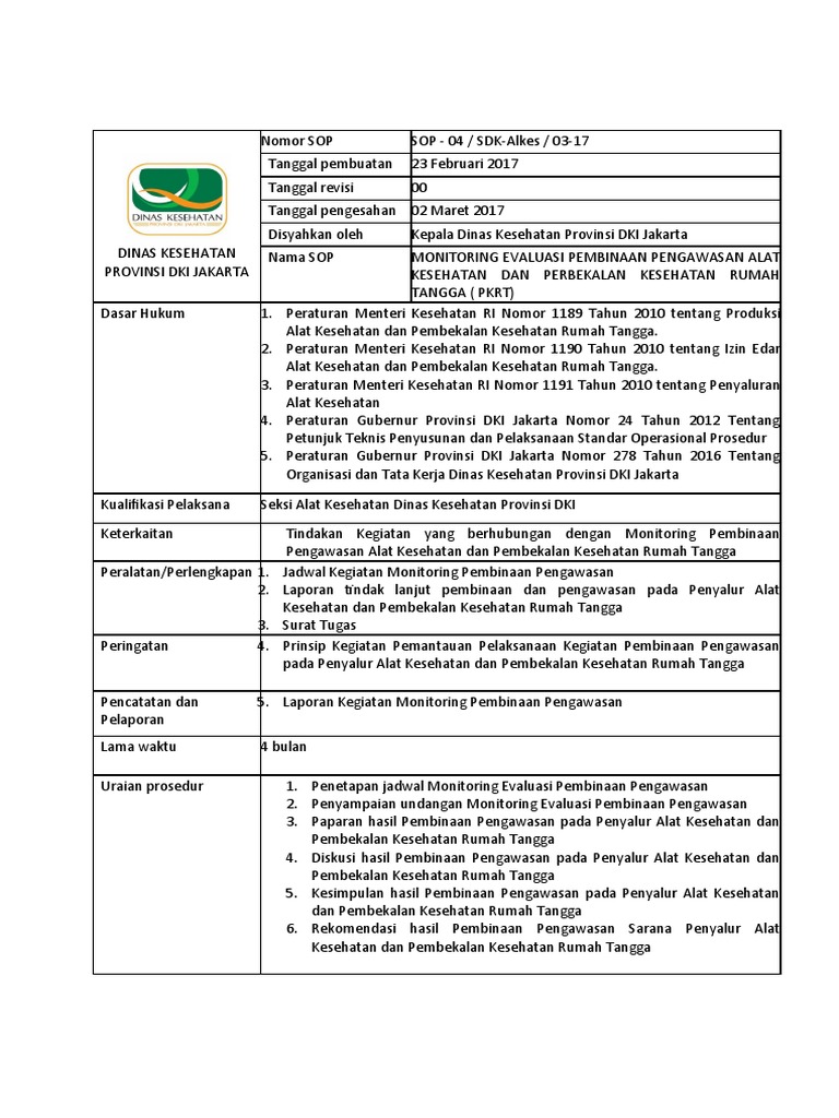 Sop Monev Binwas | PDF