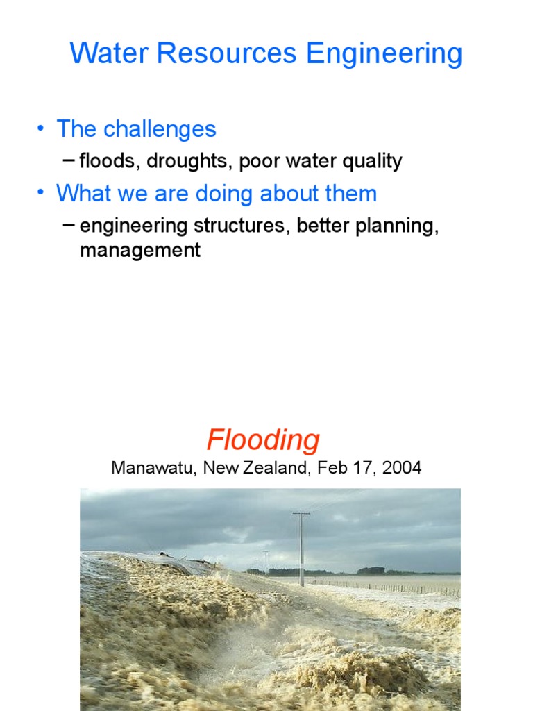 Water Resources Engineering: - The Challenges - What We Are Doing About ...