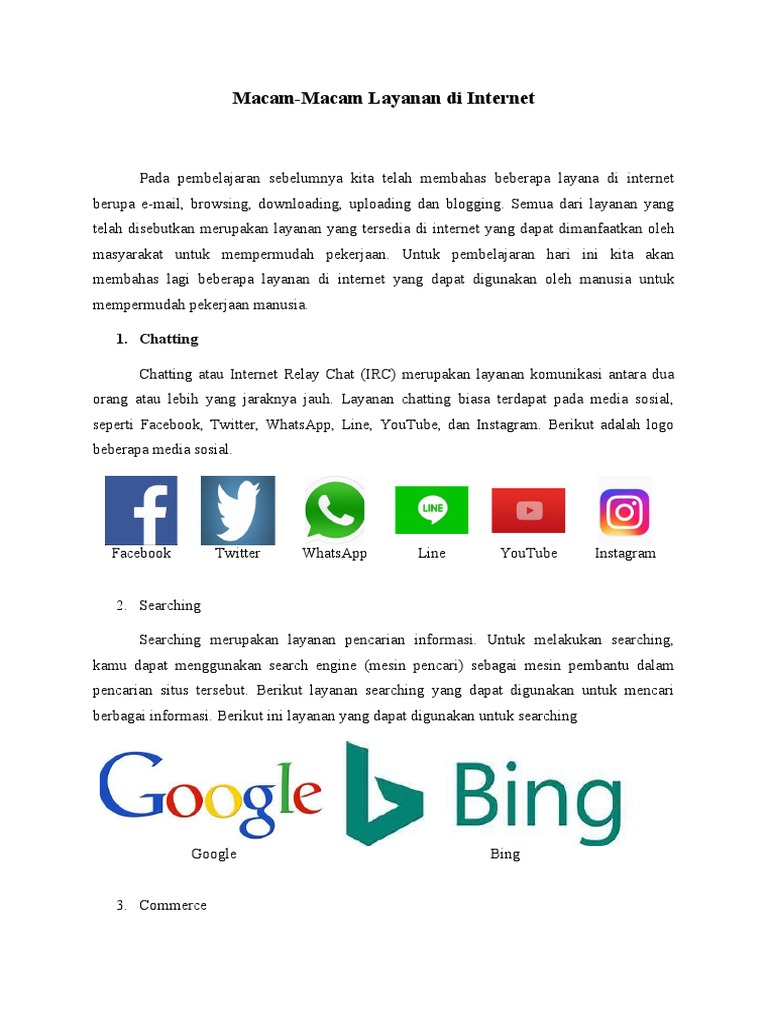 Tik Kls 6 Layanan Di Internet 3 | PDF