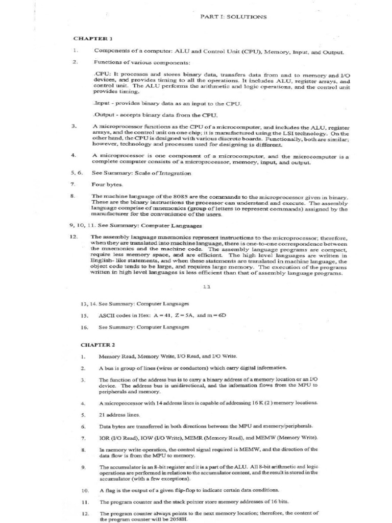 8085 Microprocessor by Ramesh S Gaonkar Solution Manual Compress | PDF