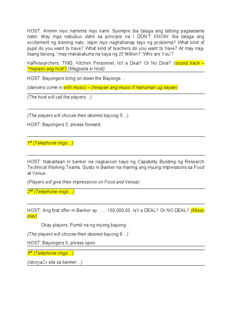 IMPRESSION (DEAL or NO DEAL) | PDF