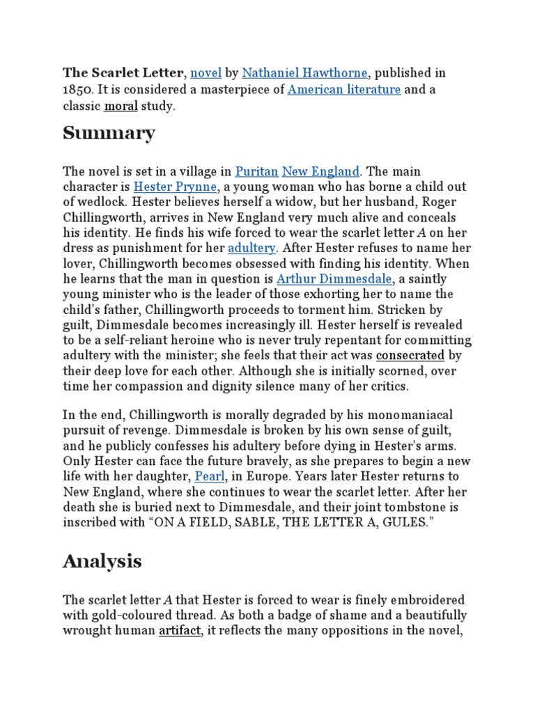The Scarlet Letter | PDF | The Scarlet Letter
