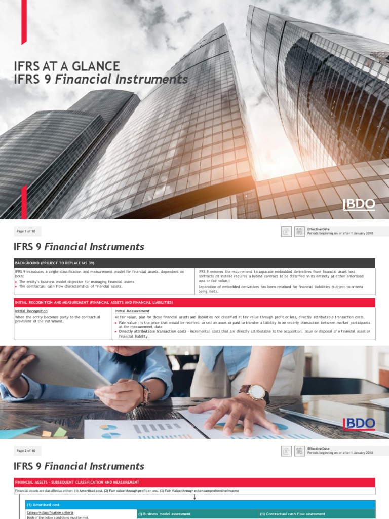 Ifrs at A Glance IFRS 9 Financial Instruments | PDF | Derivative ...