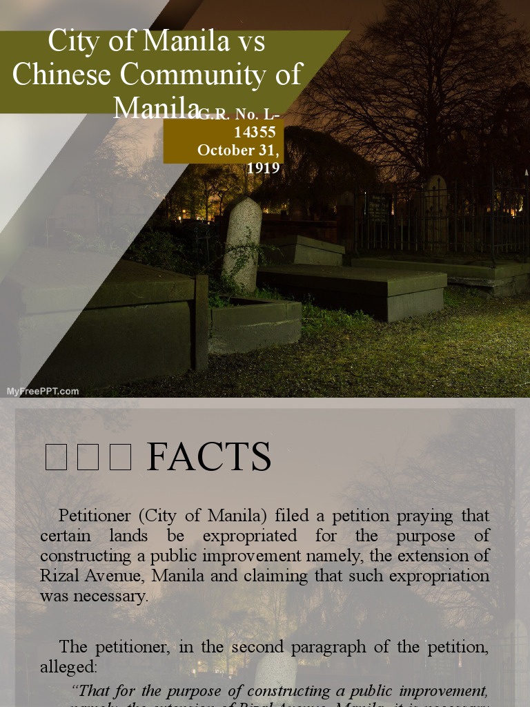 Manila Expropriation Case Analysis | PDF | Eminent Domain | Complaint