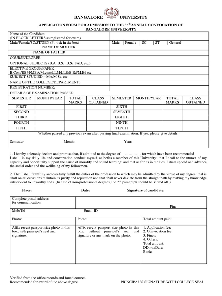 56th CONVOCATION APPLICATION | PDF | Vocational Education | Educational ...