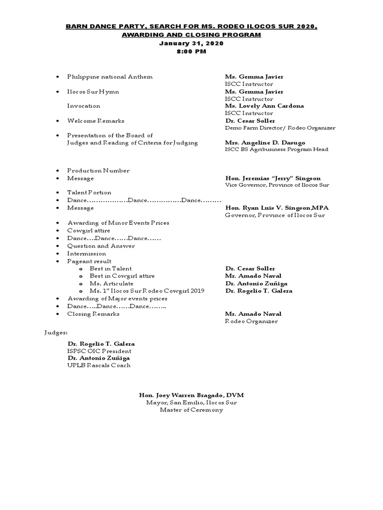 Rodeo Program Sample | Download Free PDF | Sports