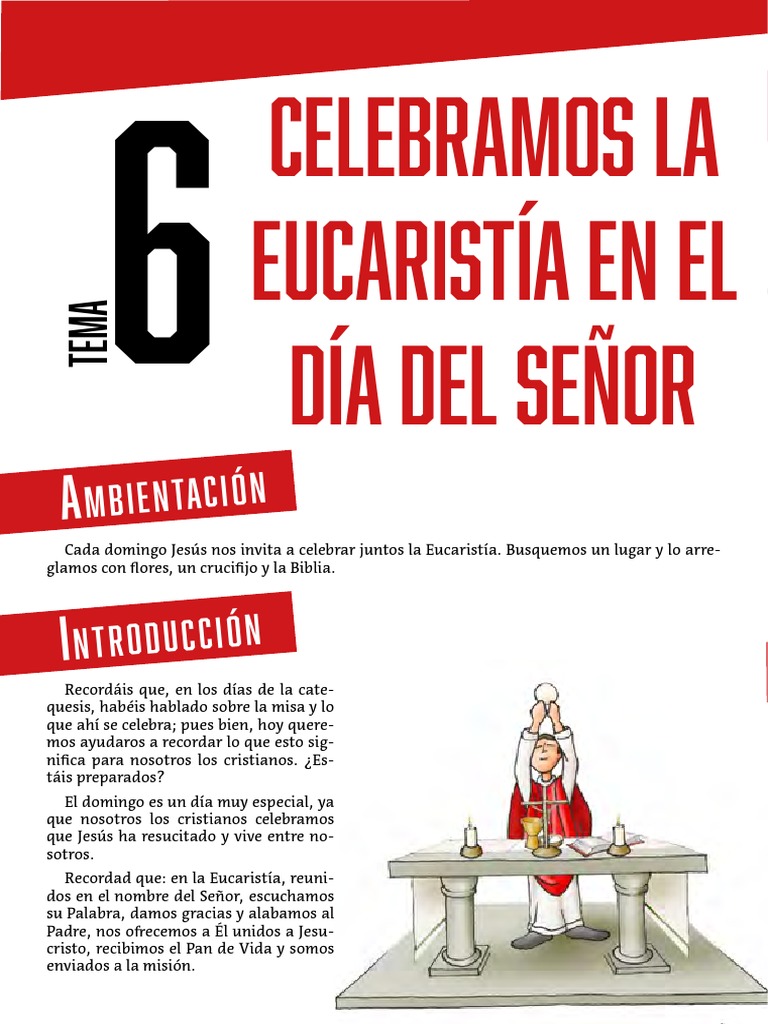 Catequesis Intensiva Primera Comunión Tema 6 | PDF | eucaristía | Misa ...